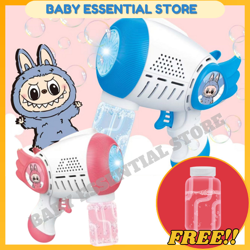 20HOLES Labubu Gatling Bubble Gun Kids Toy Electric Automatic Bubble ...