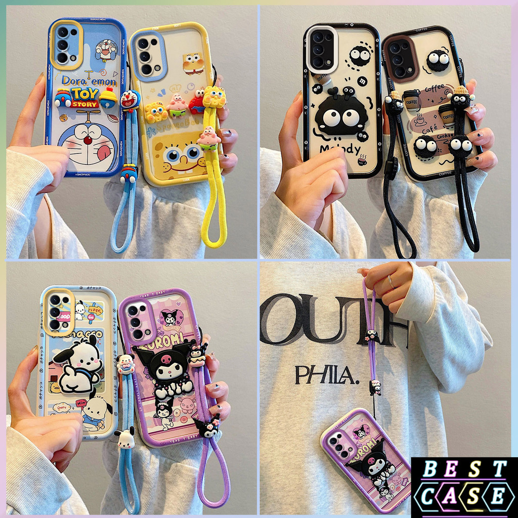 Casing OPPO Reno 4 Casing Compatible with Doraemon Spongebob Three ...