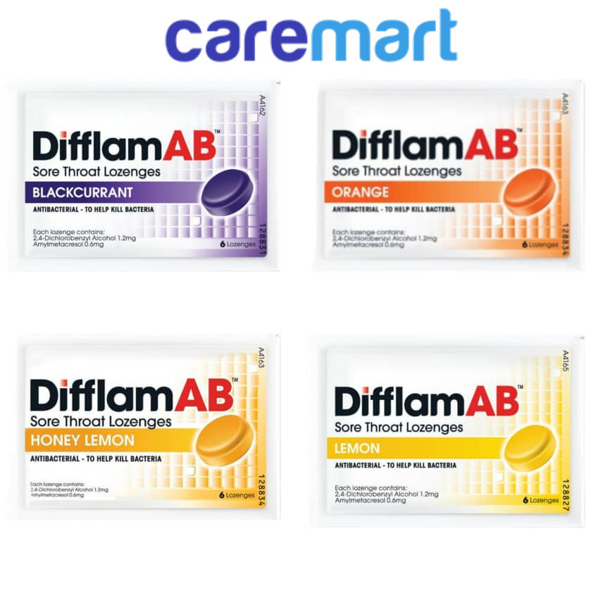 DIFFLAM AB SORE THROAT LOZENGES HONEY LEMON 6'S | LEMON | BLACKCURRANT ...