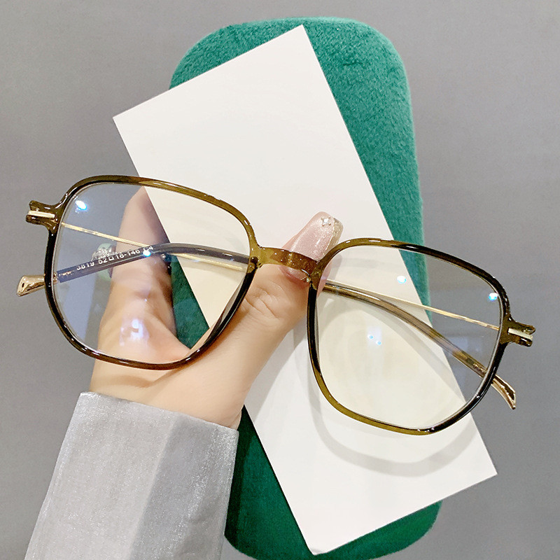 2025 TR90 Large Frame Female Anti-Blue Light Flat Glasses Can Be Equipped with Myopia Glasses ...