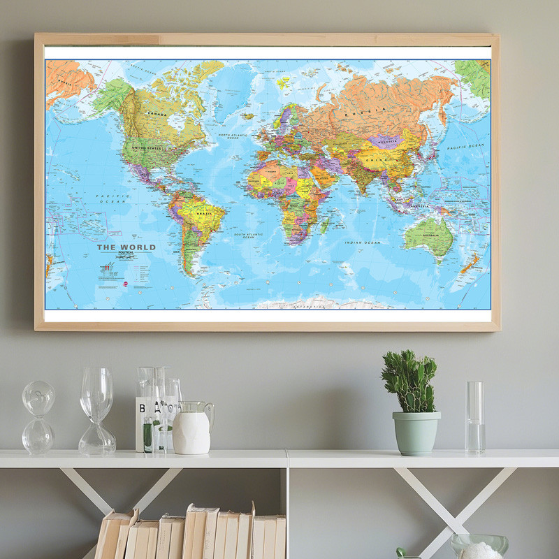 Vintage World Map Detailed Map of Major Cities in Each Country Travel ...