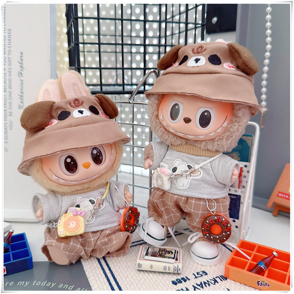 17cm labubu dall Straw17cm labubu labubu doll Clothes 10cm Cotton Doll ...