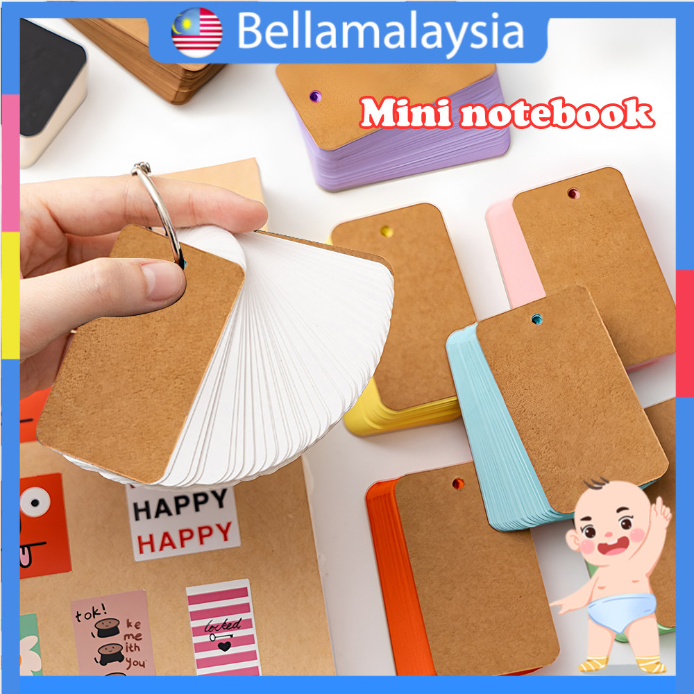 Bella Blank Memo Card Loose-Leaf Note Book Flash Cards With Metal Ring ...