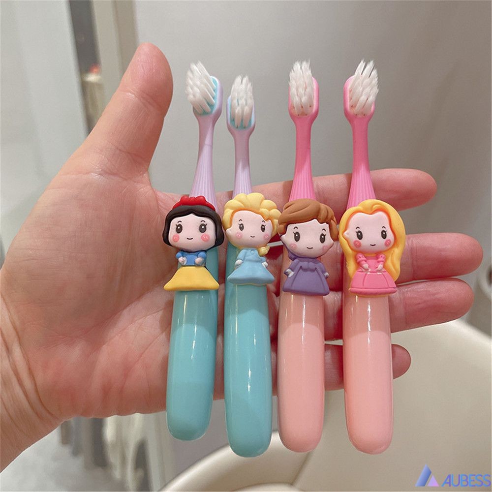 Kids Toothbrush Cute Cartoon Elsa Snow White Bella Princess Ultra-fine ...