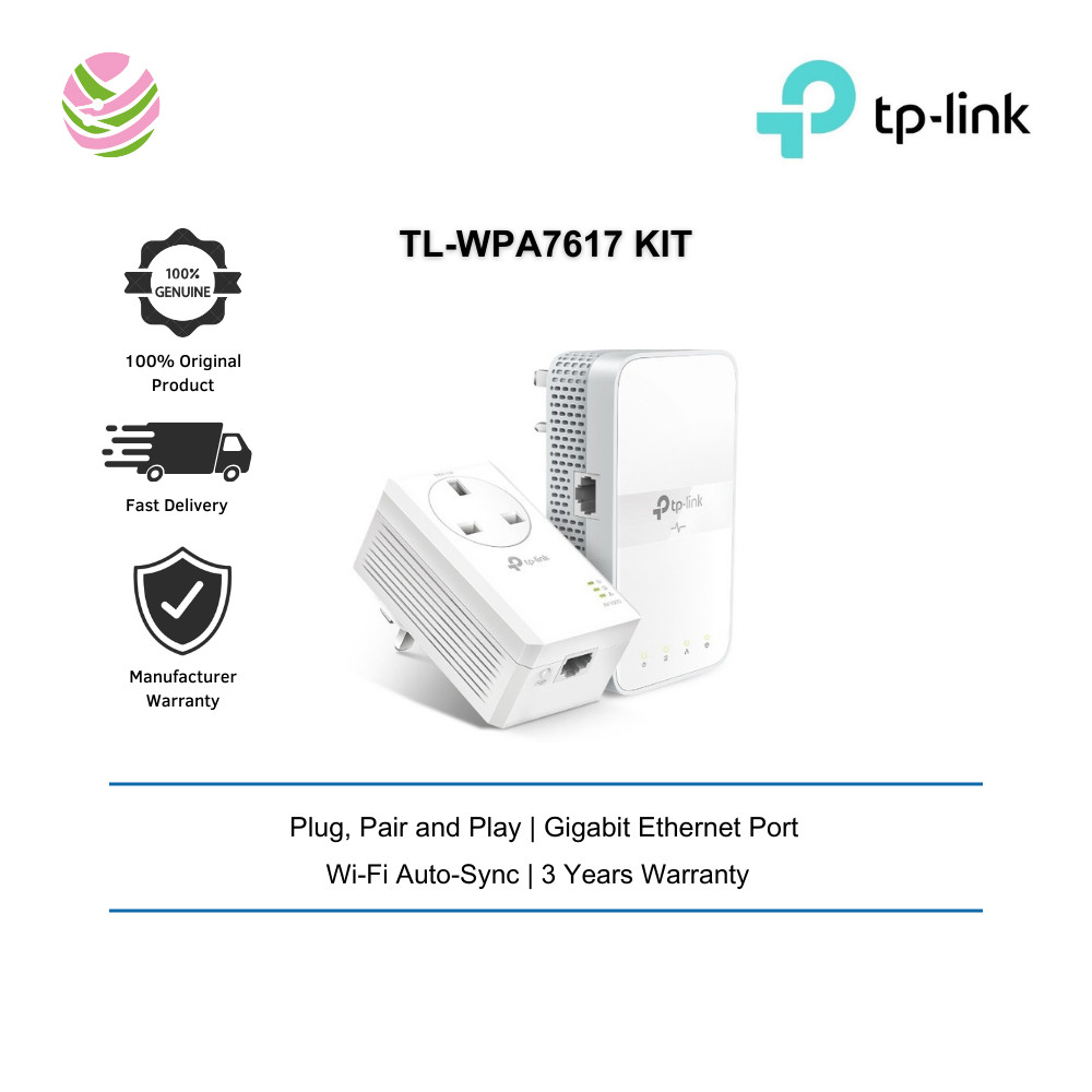 TP-Link TL-WPA7617 KIT AV1000 Gigabit Passthrough Powerline ac Wi-Fi ...