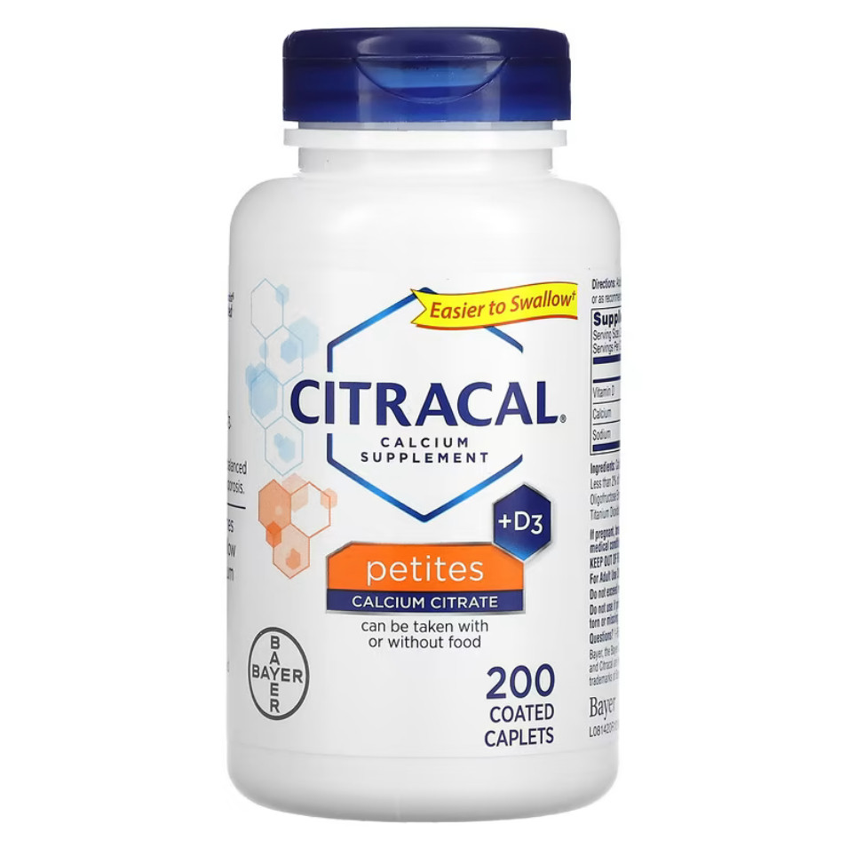 Citracal, Calcium Supplement +D3, Petites, 200 Coated Caplets | Shopee ...