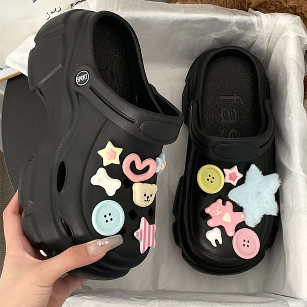 crocs women crocs Kasut lubang dopamin tinggi tapak tebal wanita ...