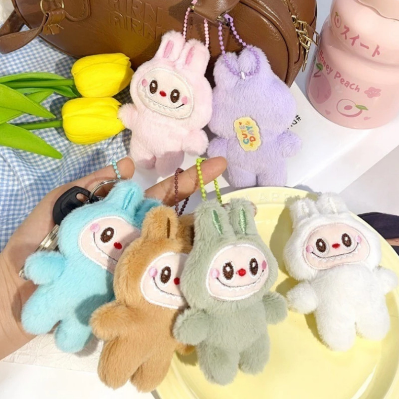 Cartoon Labubu Plush Doll Keychain Pendant Kawaii Keychain Student ...