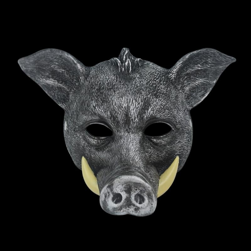 Halloween Wild Boar Mask Half-Face Masquerade cos Demon Slayer Pig Head ...