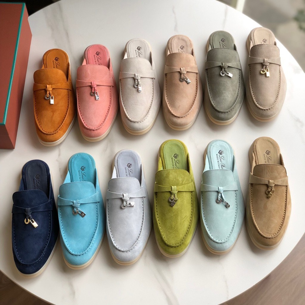 Sheepskin Half Slippers Loro * Piana Baotou Slippers LP Genuine Leather ...