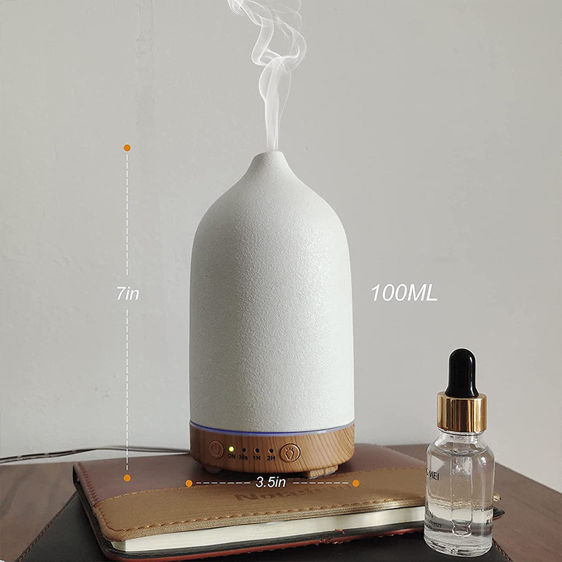 100ml Ceramic Ultrasonic Essential Oil Aromatherapy Diffuser automatic ...