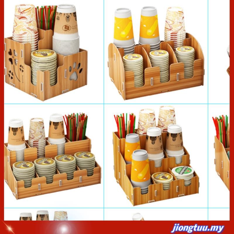 Disposable Paper Cup Storage Shelf Tea Shop Take Cup Divider Coffee Bar ...