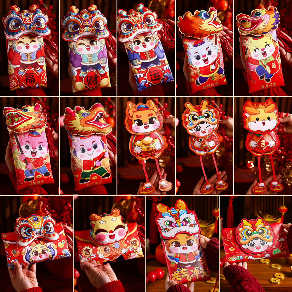 2025 New Year Fabric Angpao Red Envelope Angpau Snake Year Money ...