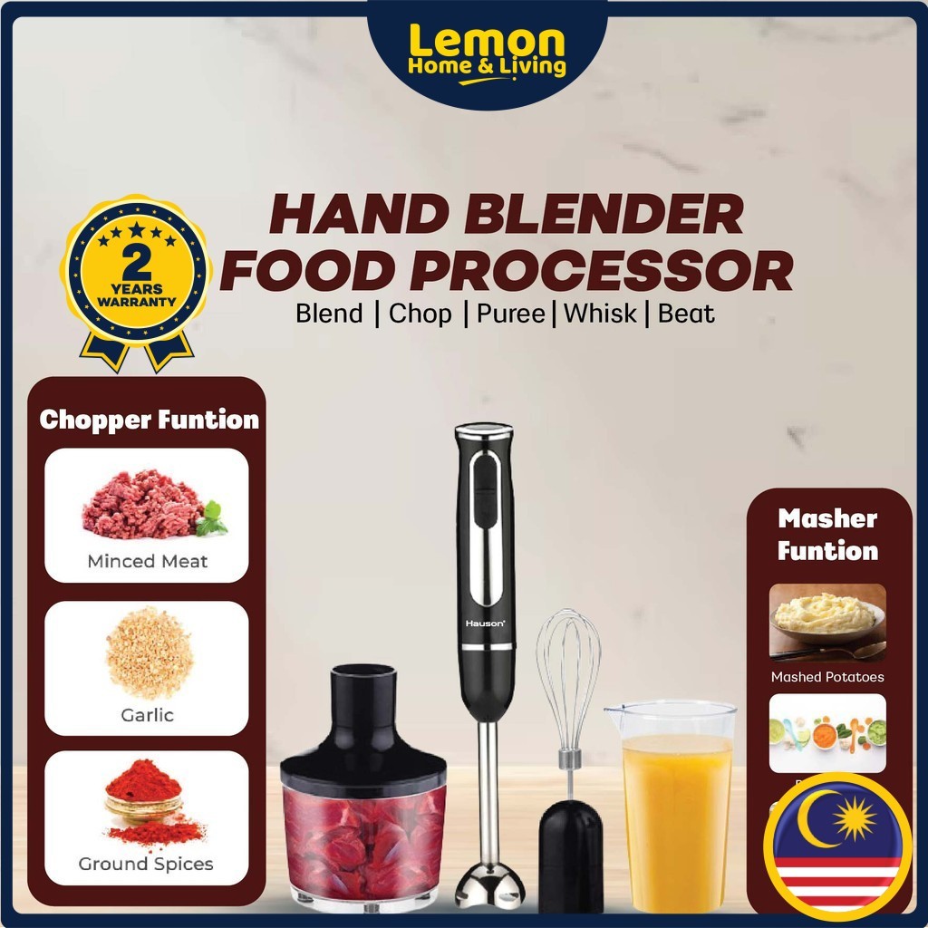 🍋 Hauson 4 in 1 Multifunction Hand Blender Food Processor Mixer Grinder ...