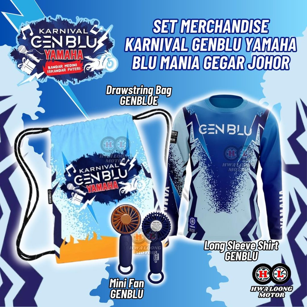 YAMAHA GENBLU T SHIRT YAMAHA GENBLU BAG MINI FAN GENBLU ( SET ...