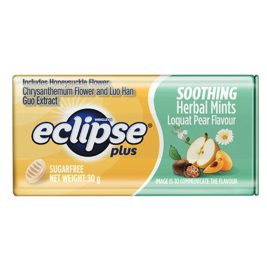 ECLIPSE PLUS Soothing Herbal Mints Loquat Pear Flavor 30g | Shopee Malaysia