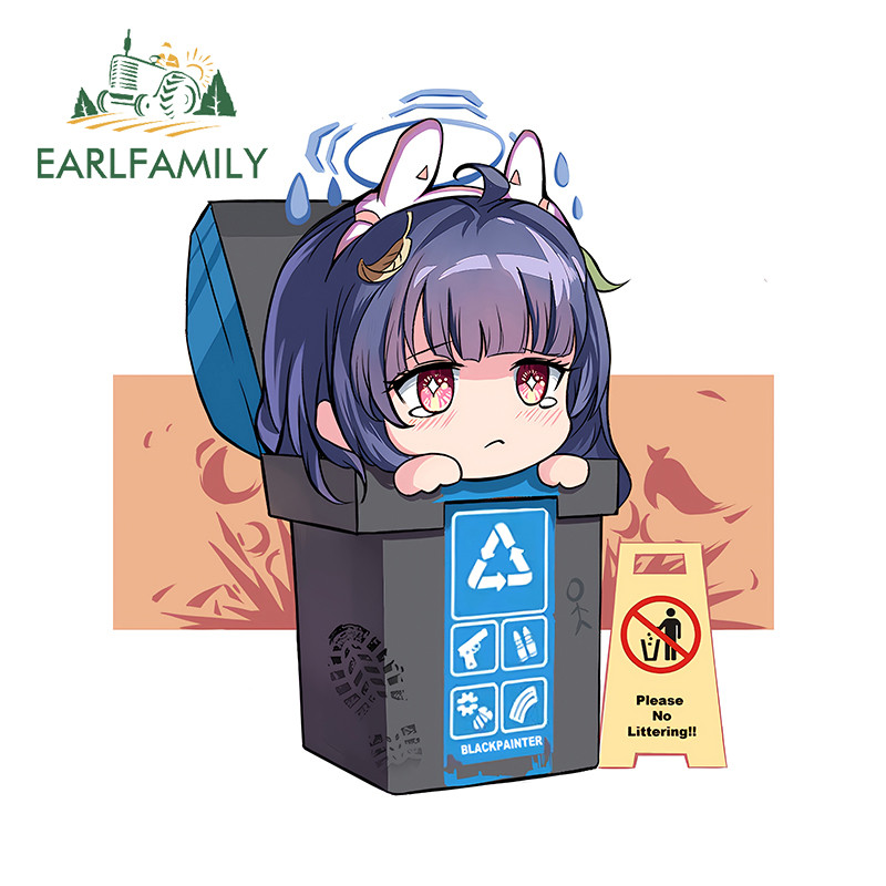 EARLFAMILY Blue Archive Anime Chibi Car Sticker Personality Waterproof ...