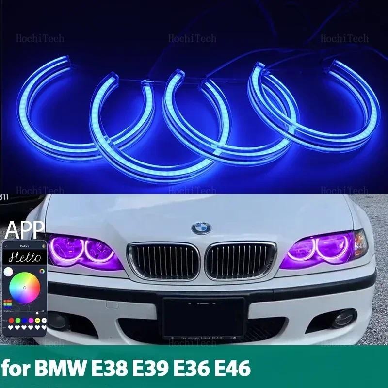 Crystal LED Angel Eyes Ring RGB multi-color APP Control Lamp for BMW 3 ...