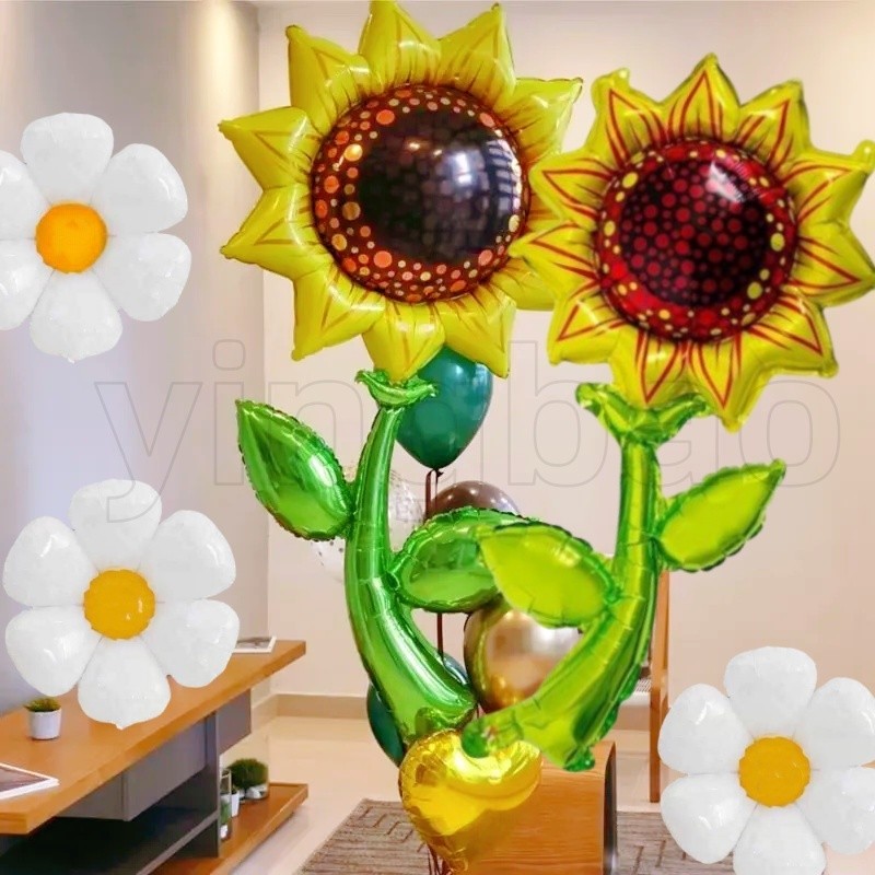 Sunflower Balloons Daisy 36 Inch Aluminum Foil Balloon for Summer ...