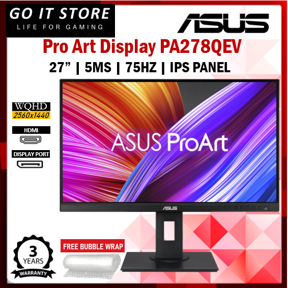 Asus Proart 27" PA278QEV (2560 x 1440) 100% sRGB Color Ac IPS WQHD 5Ms ...