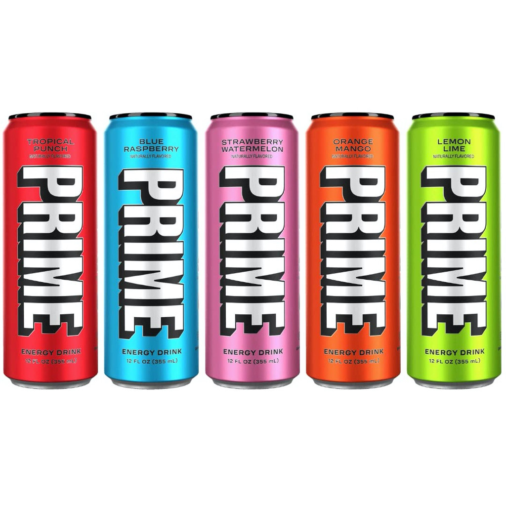 Prime Hydration Drink Energy Cans 5 Flavor Variety Pack - 200mg ...