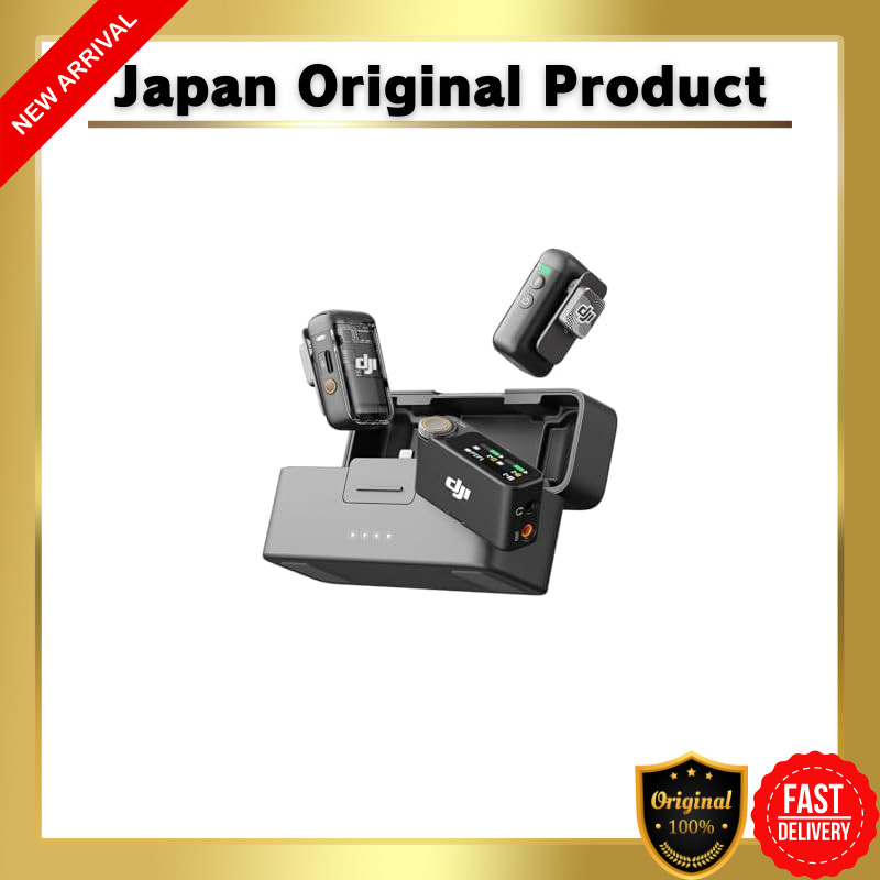 DJI Mic 2 (2 Transmitters + 1 Receiver + Charging Case) All-in-One Wireless Microphone with ...