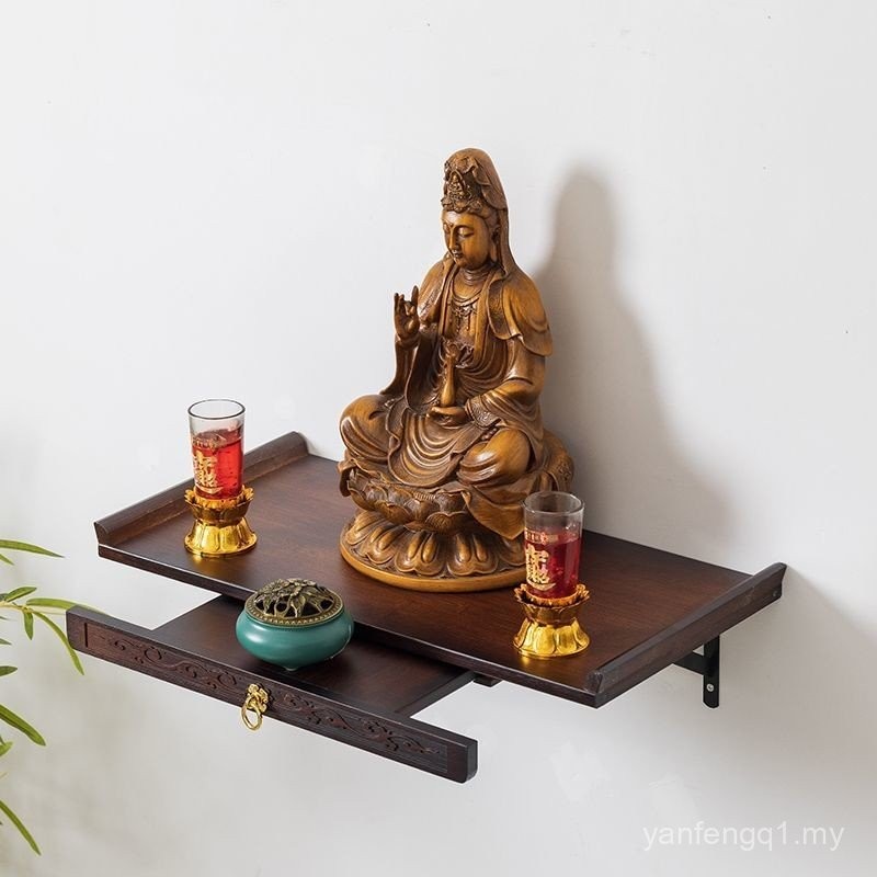Shrine Buddhist Niche Wall-Mounted Worship Table Household God of ...