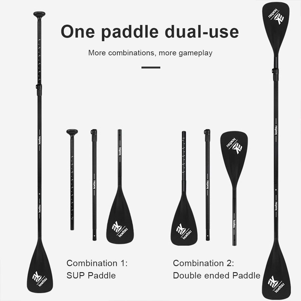 Single Double Ended Paddles Dual-Purpose 3-Piece Adjustable Kayak SUP ...