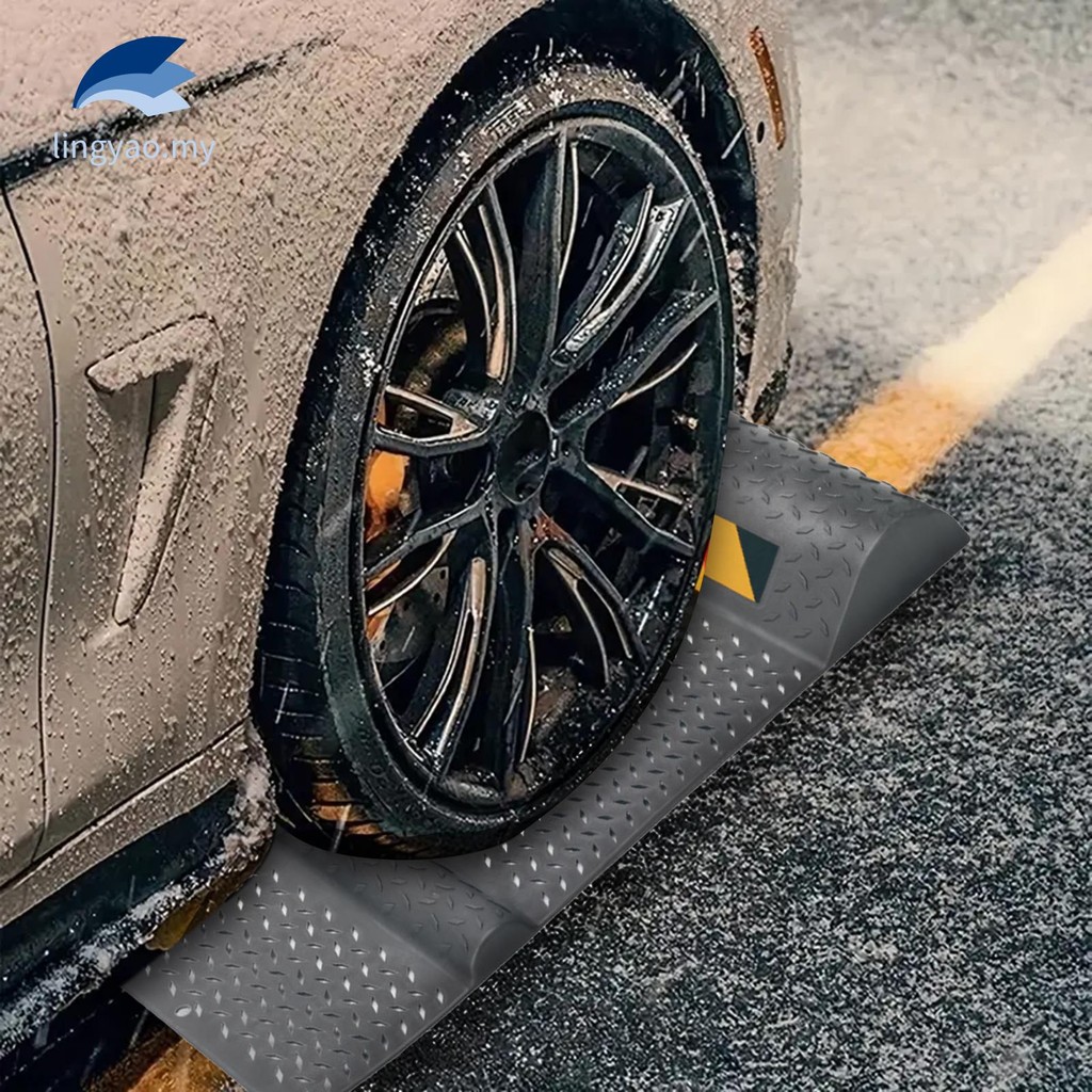 Parking Guide Mat Garage Wheel Stopper Parking Aid w/Warning Strip ...