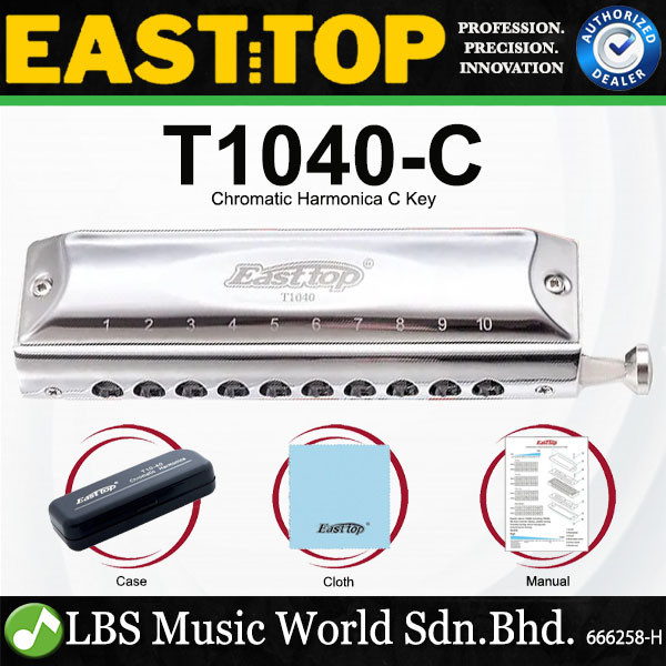 Easttop T1040-C 10 Holes 40 Tones Professional Chromatic Harmonica - C ...