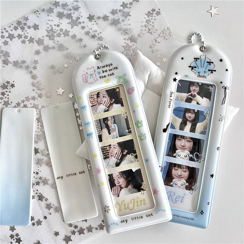 Bow Tie Cat Four Compartments PVC Idol Card Holder Bookmark Card Case ...