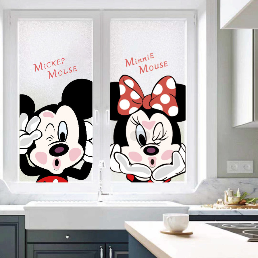 Pikachu Mickey Winnie the Pooh Cartoon Cute Window Glass Translucent ...