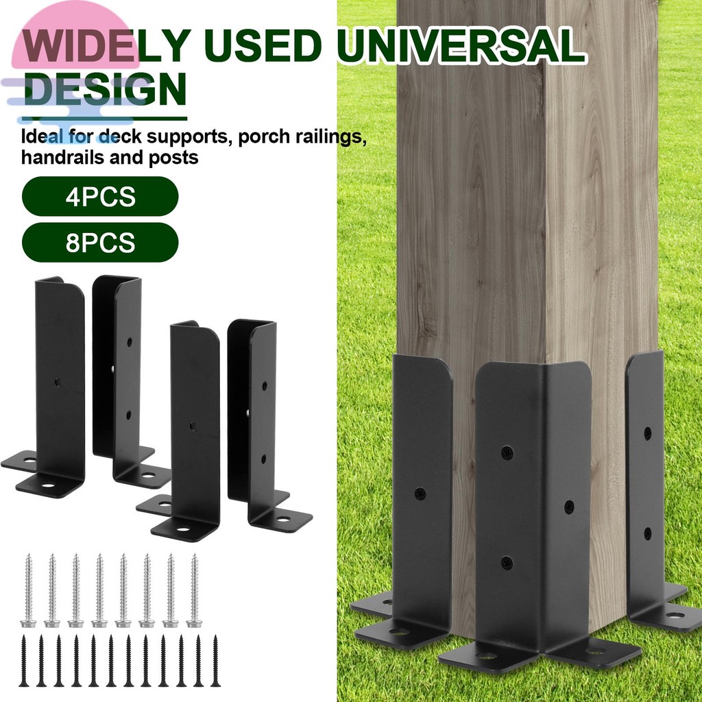 4/8Pcs Deck Post Anchor Base Brackets Fence Post Base Brackets ...