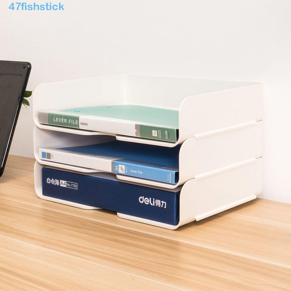 FISHSTICK 1 Pcs Stackable File Rack, Desktop Organizer Book Shelf A4 ...