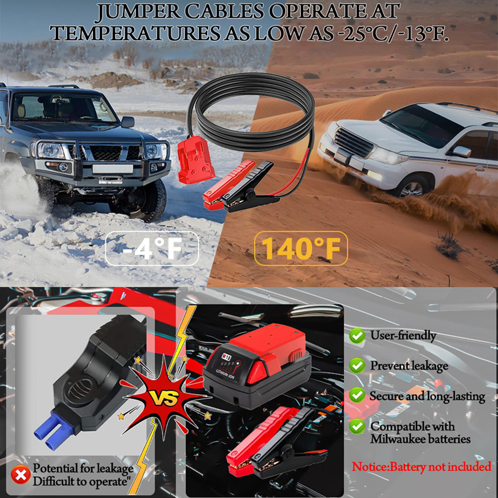 Jumper Cable Clamps Automotive Emergency Power Kit Battery Jumper ...