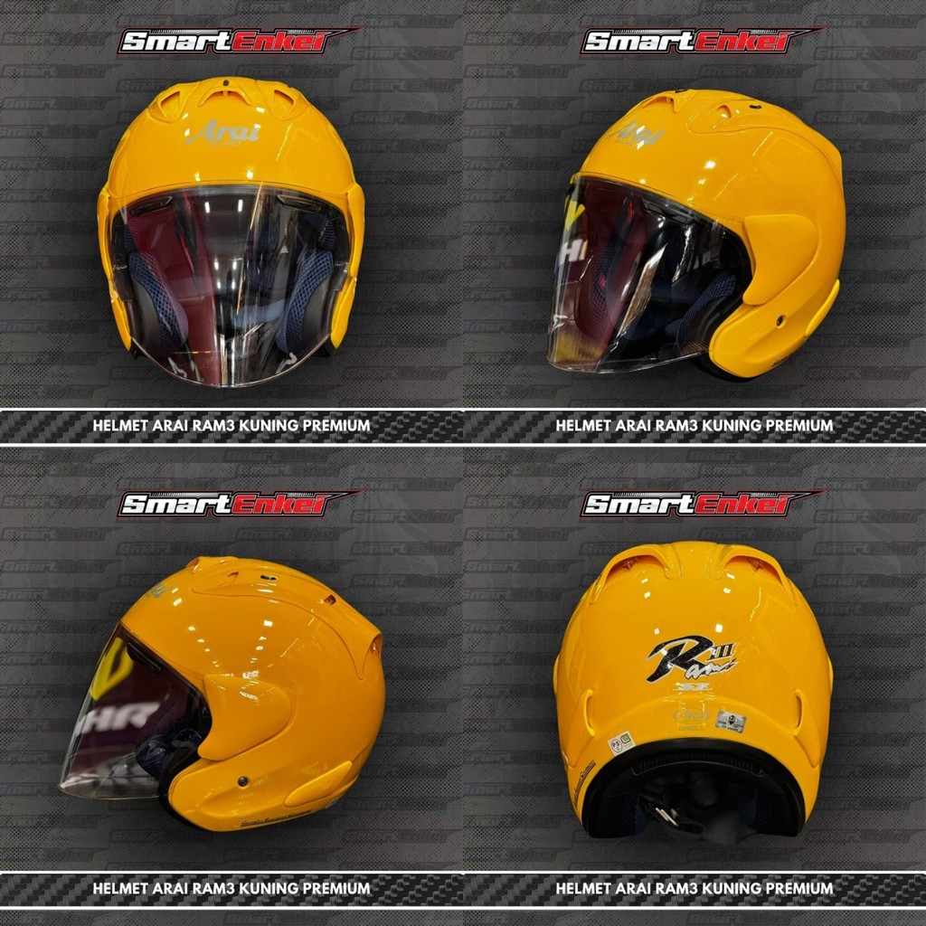 HELMET ARAI RAM3 KUNING PREMIUM | Shopee Malaysia