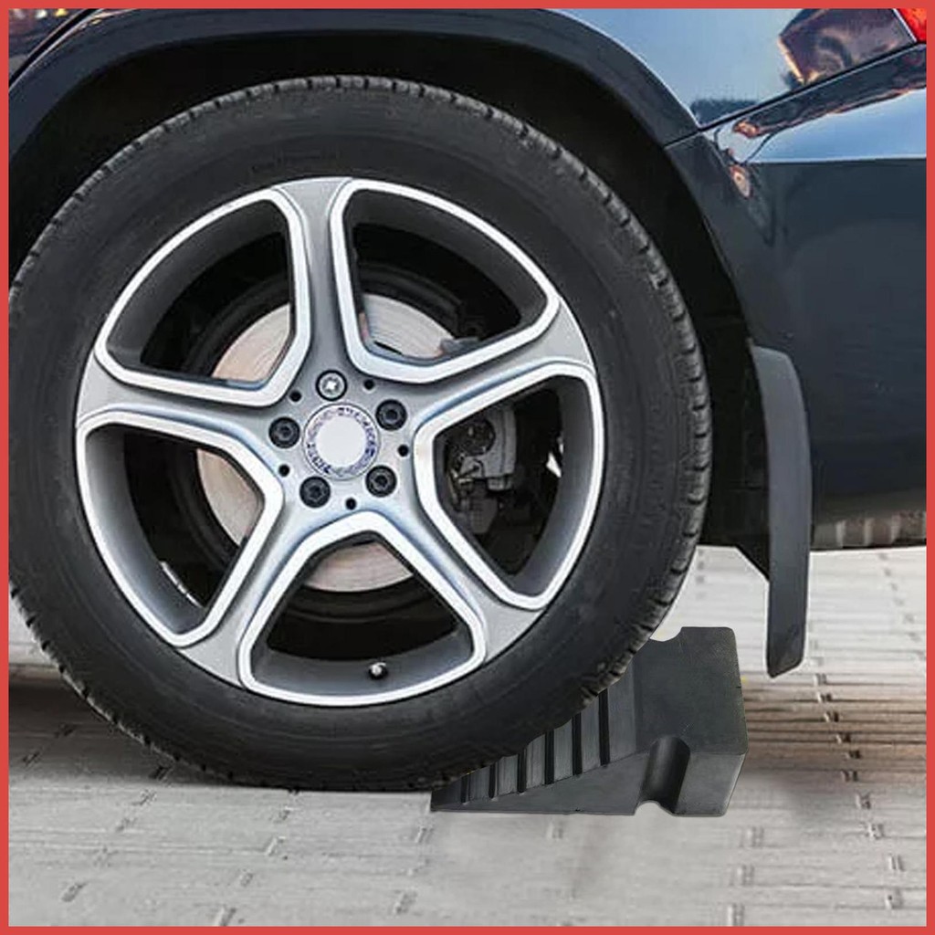 Garage Car Stopper Anti Skid Rubber Chock Blocks Weight Sensing Wheel ...