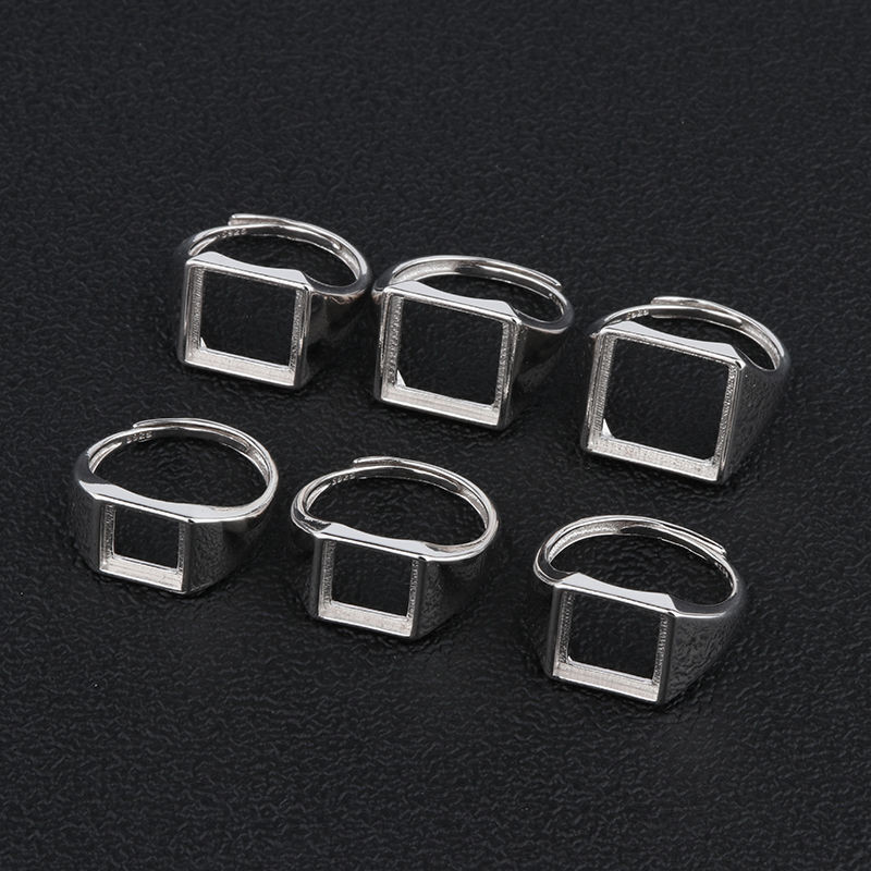 S925 Sterling Silver Ring Frame | Glossy Men and Women Ring Setting ...