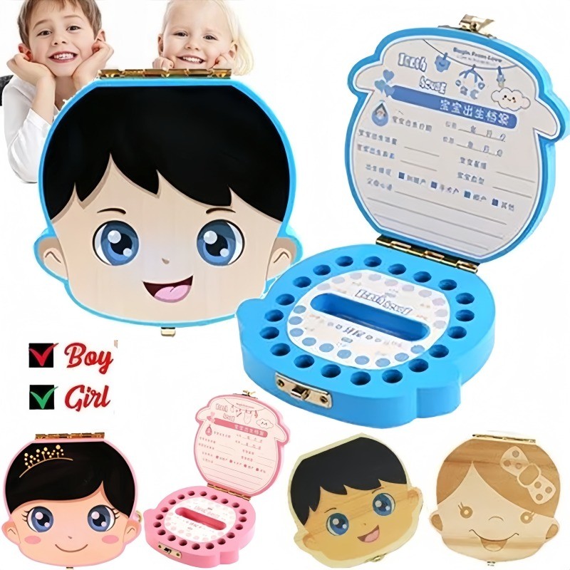 Wooden deciduous teeth storage box baby deciduous teeth storage box ...