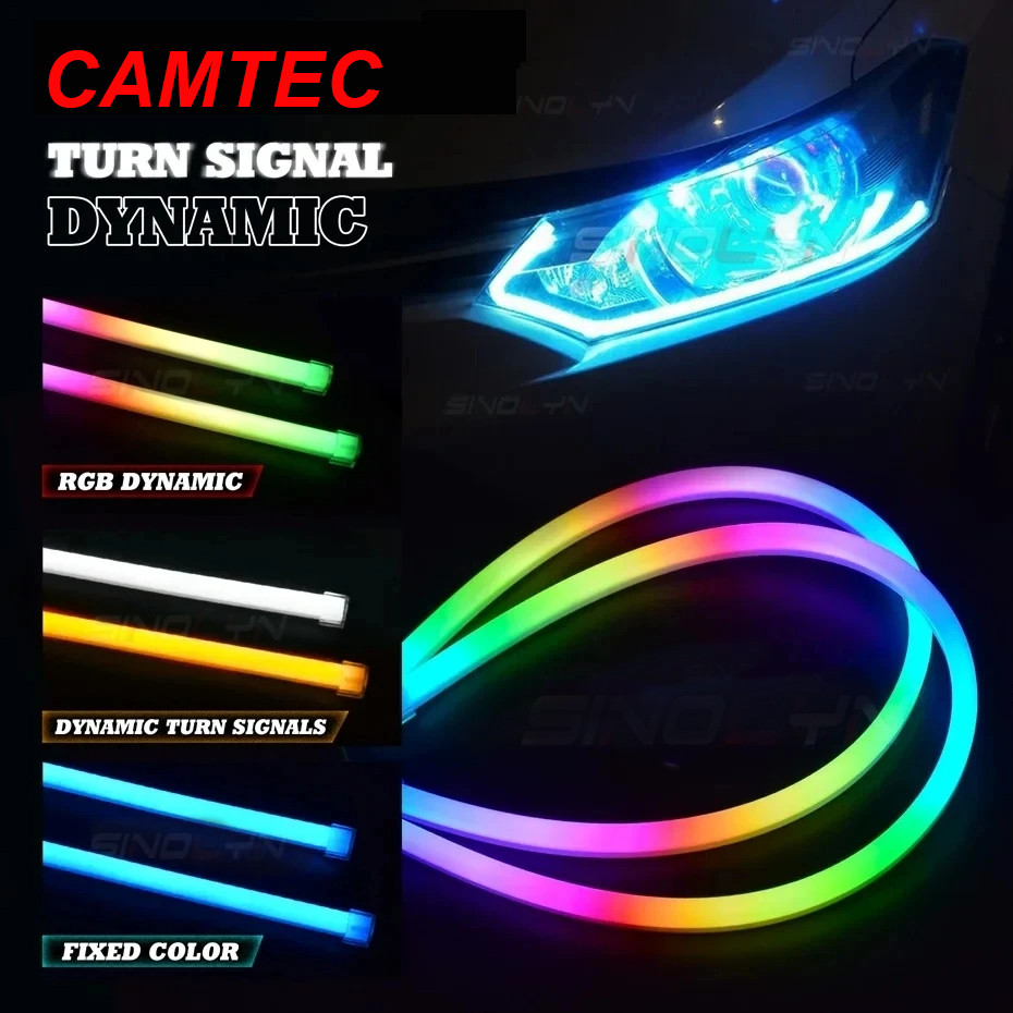 RGB LED DRL Daytime Running Lights for Headlight Flowing Turn Signal ...