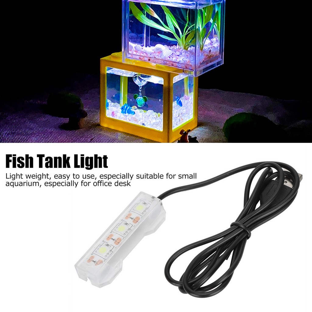 Spr- Small Aquarium Water Plant Light Desktop Fish Tank Mini Decoration ...