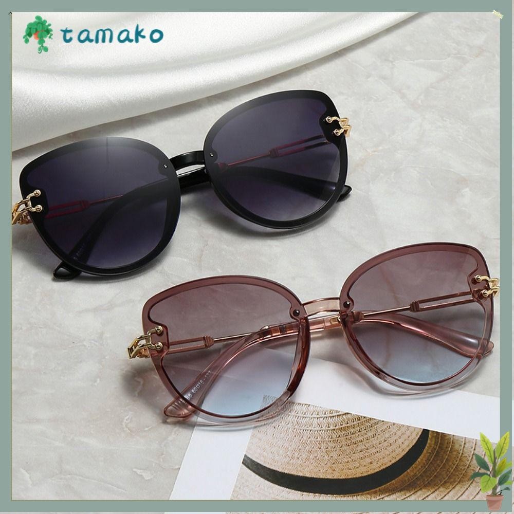 TAMAKO Round Sun Glasses, Ultraviolet-proof Dark Brown Sunglasses for ...
