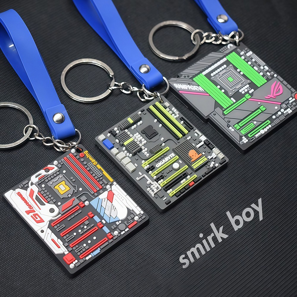 Mini Silicone Motherboard Circuit Board Keychain Computer Parts Keyring ...