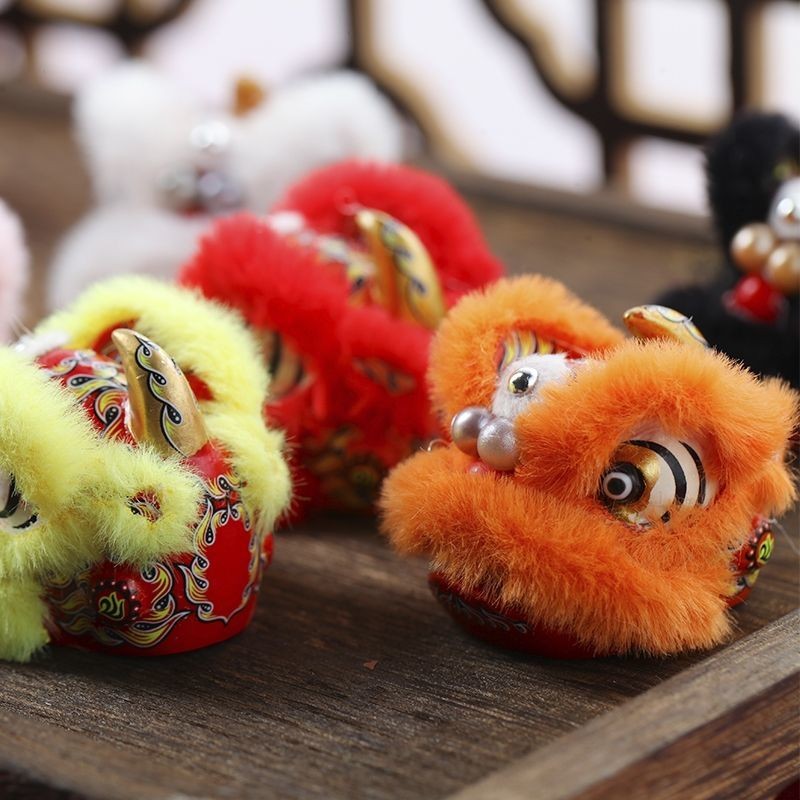 Mini Lion Dance Car Ornaments Center Console Ornaments Cute Auspicious ...