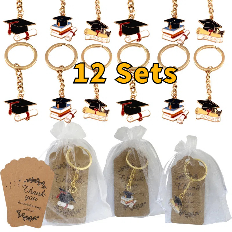 36Pcs Graduation Party Favors, Keychains with Thank You Tags and White ...