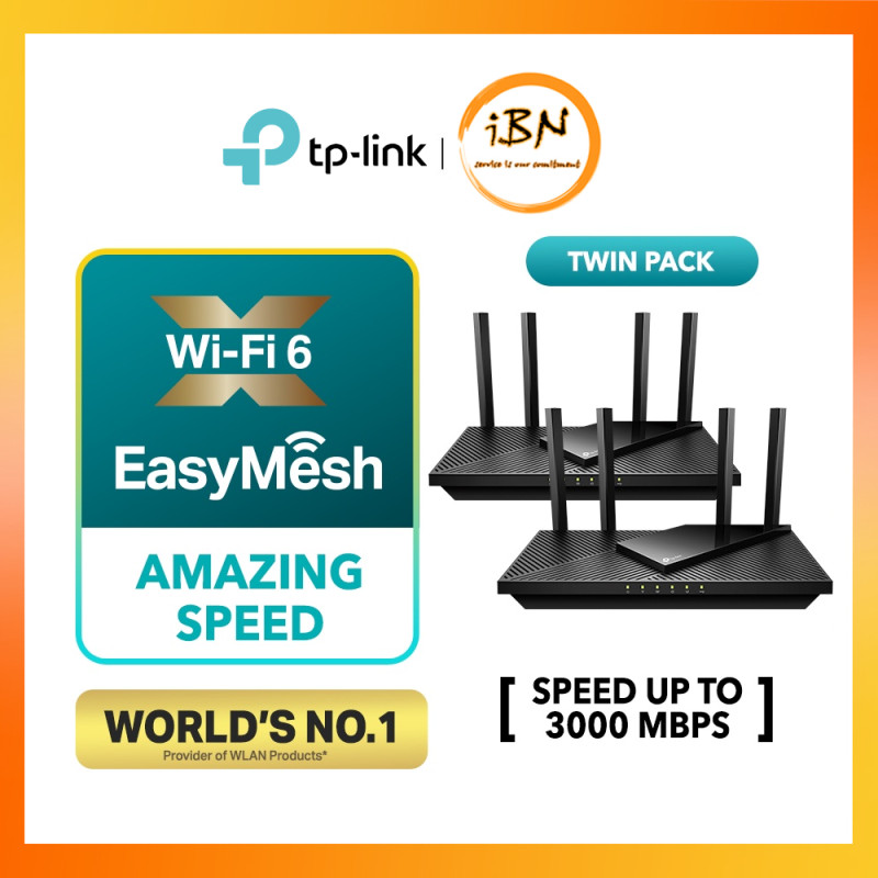 TP-Link Easymesh AX3000 Wifi 6 Dual Band Gigabit High Power Wireless ...