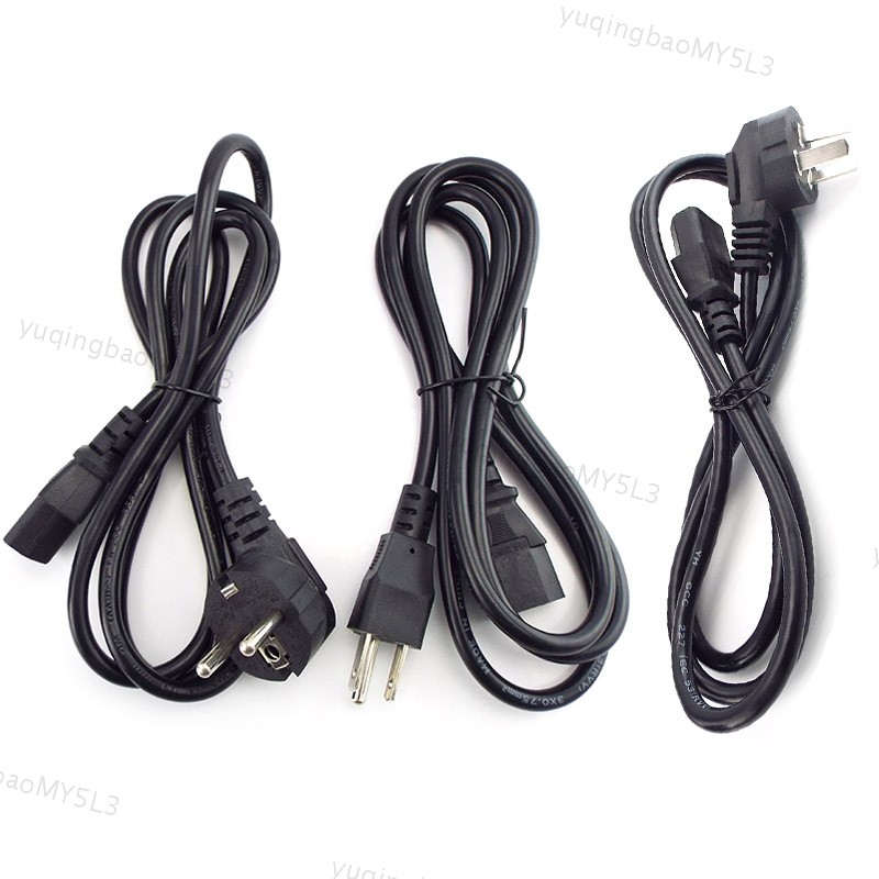 EU US AU 3 Prong AC Power Supply Cable copper wire Euro Plug Cord 1.5m ...