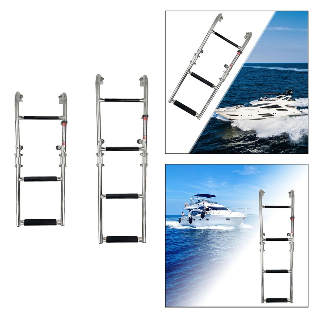 [perfeclanwv] Marine Boat Boarding Ladder Folding Stainless Steel ...