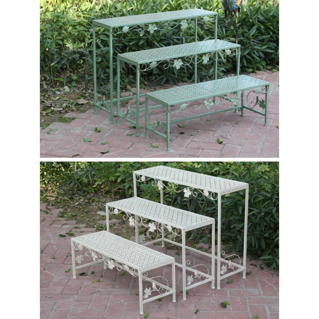 American Retro Outdoor Garden Besi Bunga Stand Outdoor Garden Floor Pot ...