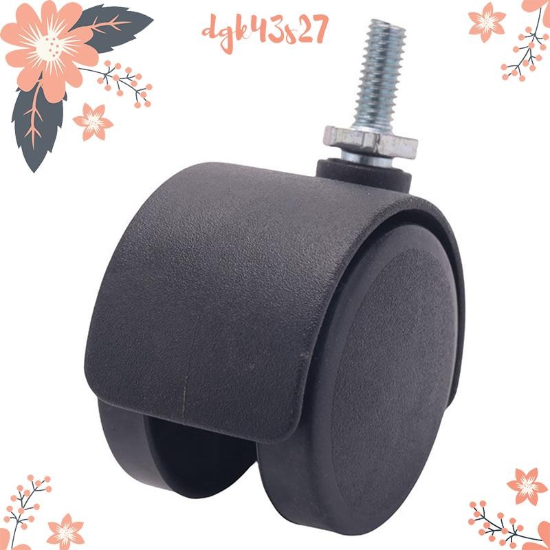 6mm Threaded Stem 40mm Dual Wheel Rotatable Caster Black dgk43s27.my ...